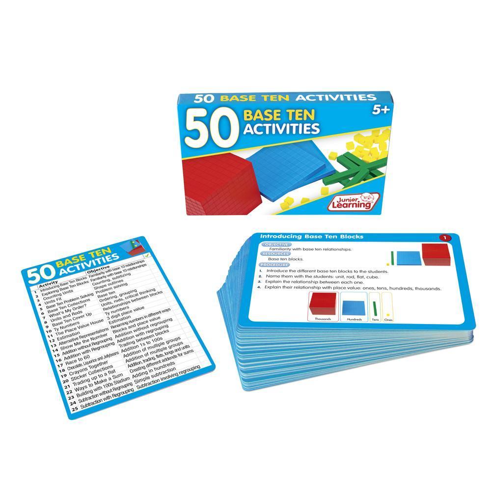 50 Base Ten Set Activities Cards - for MAB Blocks